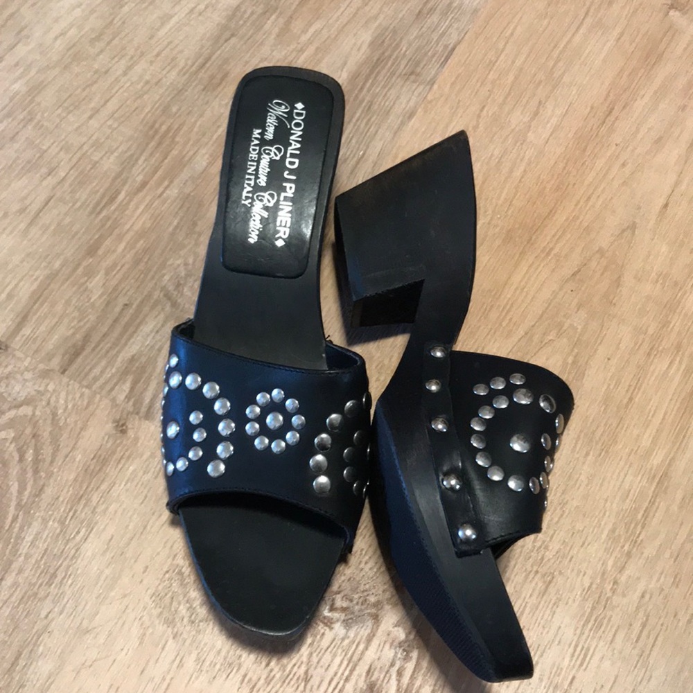 Donald J Pliner Western Couture Collection Mules - Gem